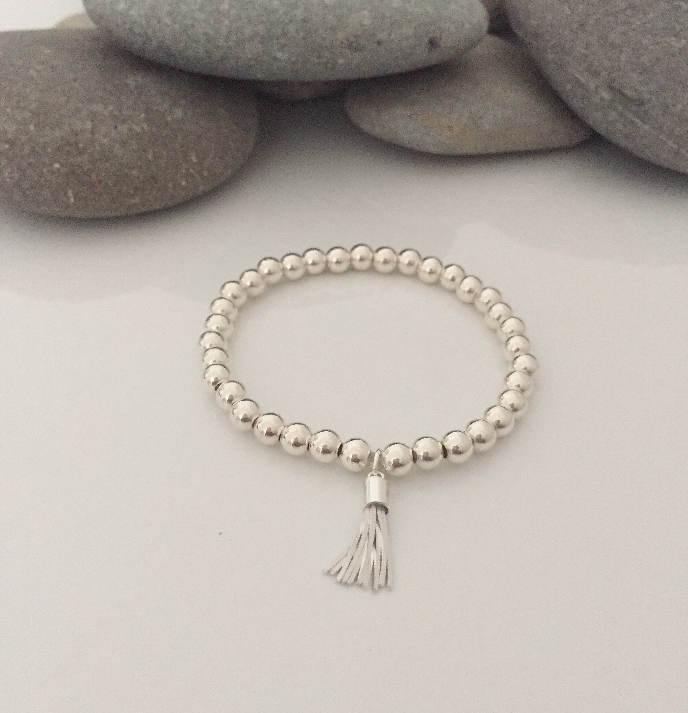 Sterling silver tassel bracelet. Silver tassel bracelet. Plain | Etsy