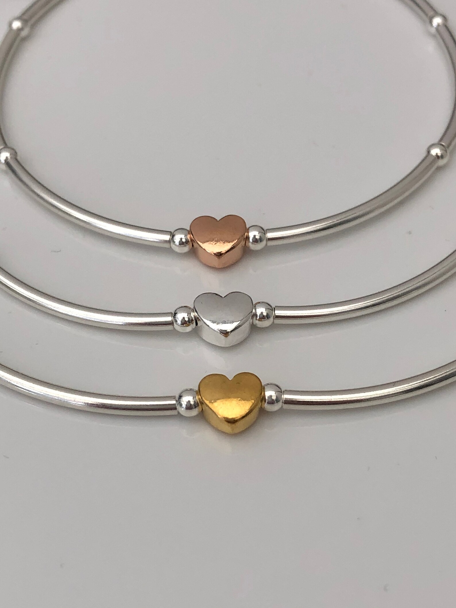 Sterling Silver Heart Bracelet. Heart Bracelet . Gifts for | Etsy