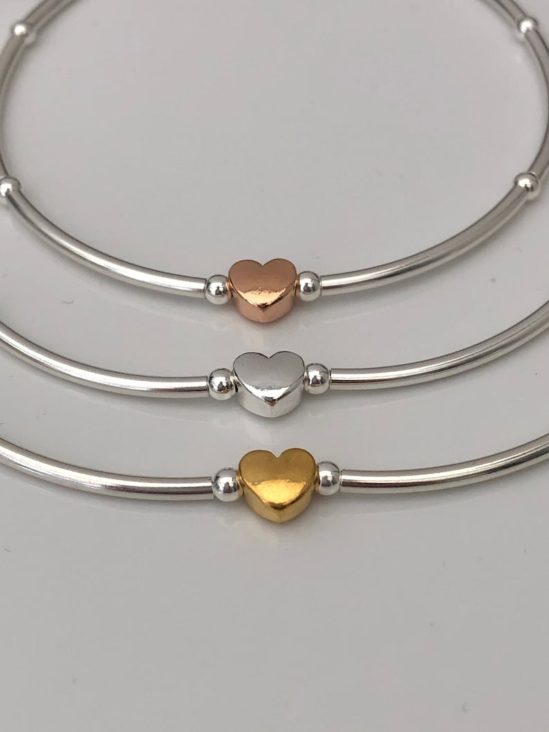 Sterling Silver Heart Bracelet. Heart Bracelet . Gifts for | Etsy