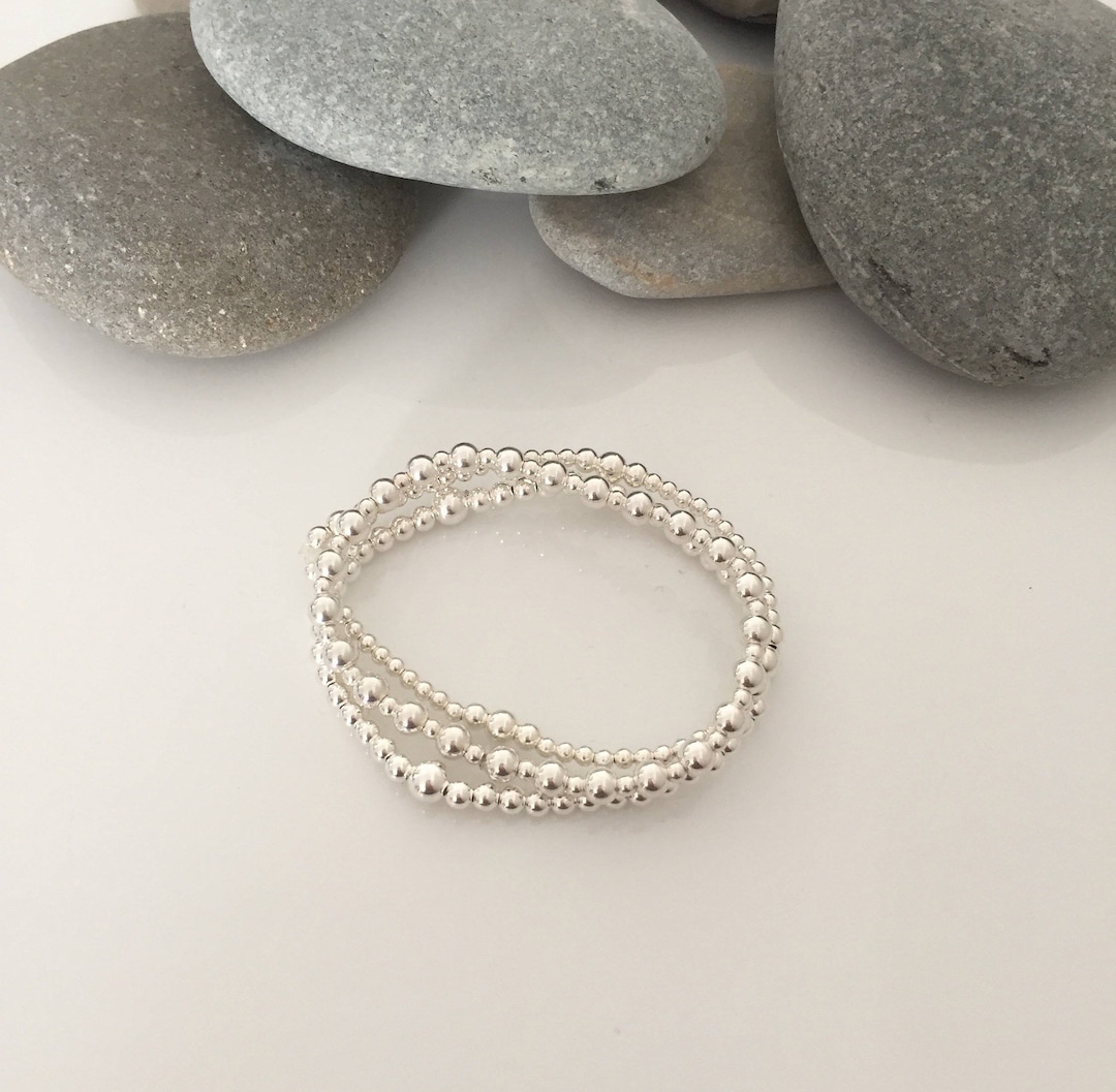 Silver Stacking Bracelets. Sterling Silver Stacker Bracelets. Stackable ...