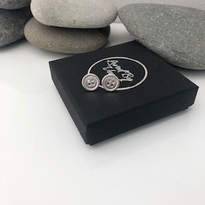 Sterling Silver Button Stud Earrings. Silver Button Earrings. Button ...