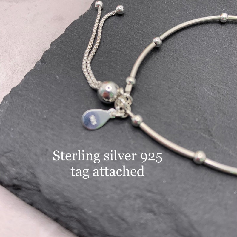 Silver 50th Birthday Bracelet. 50th Birthday Gift for Her. 5 Ring ...