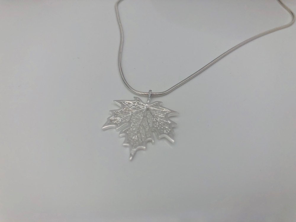 Silver Maple Leaf Necklace. Delicate Sterling Silver Maple | Etsy