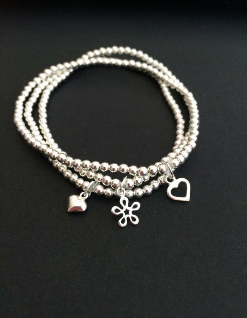 Sterling Silver Stacking Bracelets. Set of 3. Delicate - Etsy UK