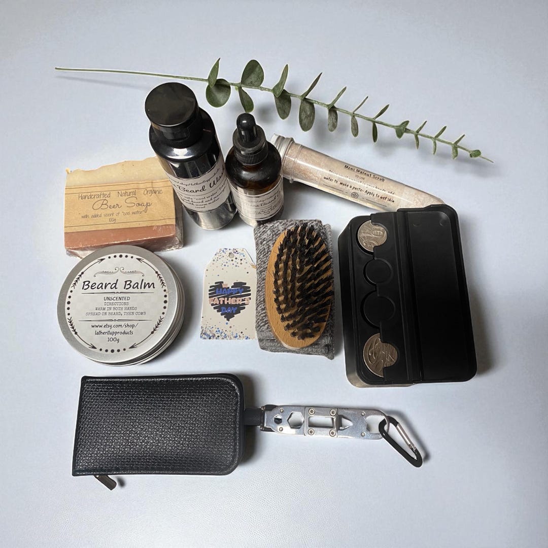 Handmade Natural Beard Grooming Kit: Wash, Oil, Balm & Brush - Etsy