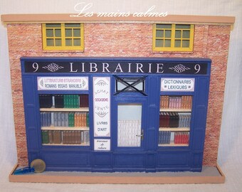 Miniature Bookstore Diorama in Shadow Box Frame - Unique Bookshop Gift ...
