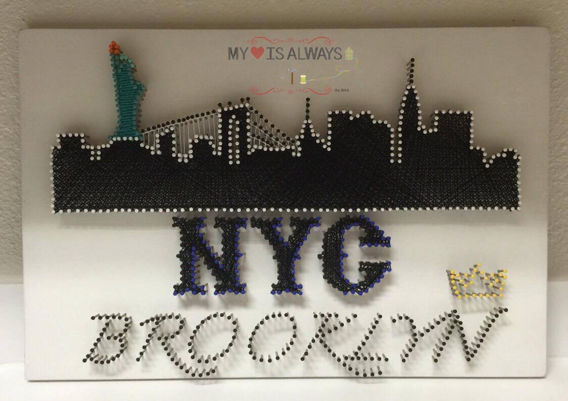 Custom Made String Art: NYC Skyline | Etsy