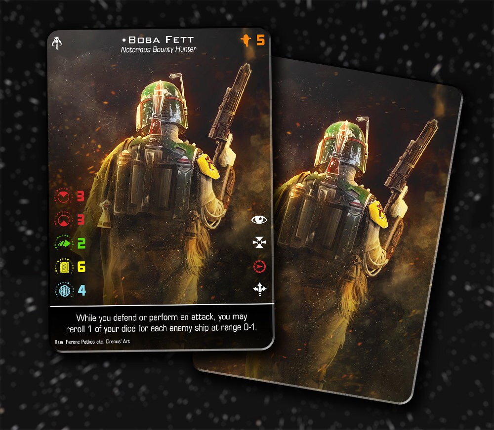 Boba Fett (firespray-31) - X-wing Second Edition - Custom Alt Card - Etsy