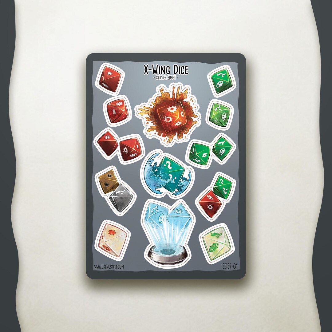 X-wing Dice Sticker Sheet A6 Journal Stickers Scrapbook Stickers ...