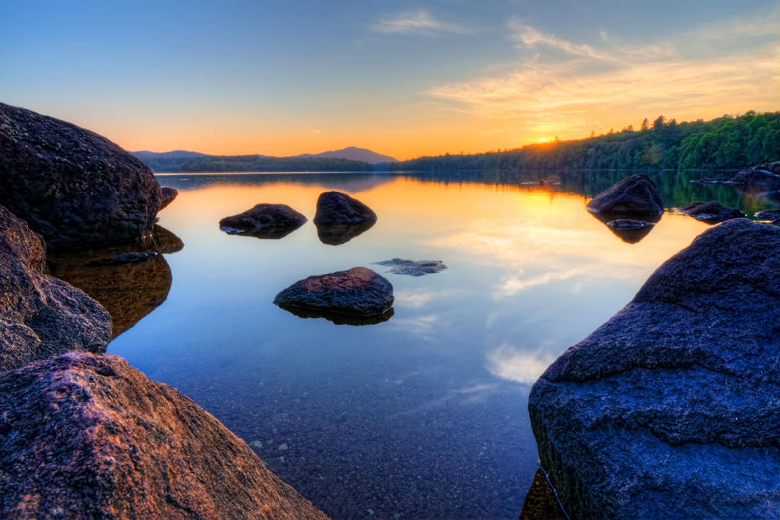 Sunset Photography, Sunset Print, Colorful Sunset, Adirondack Lake ...