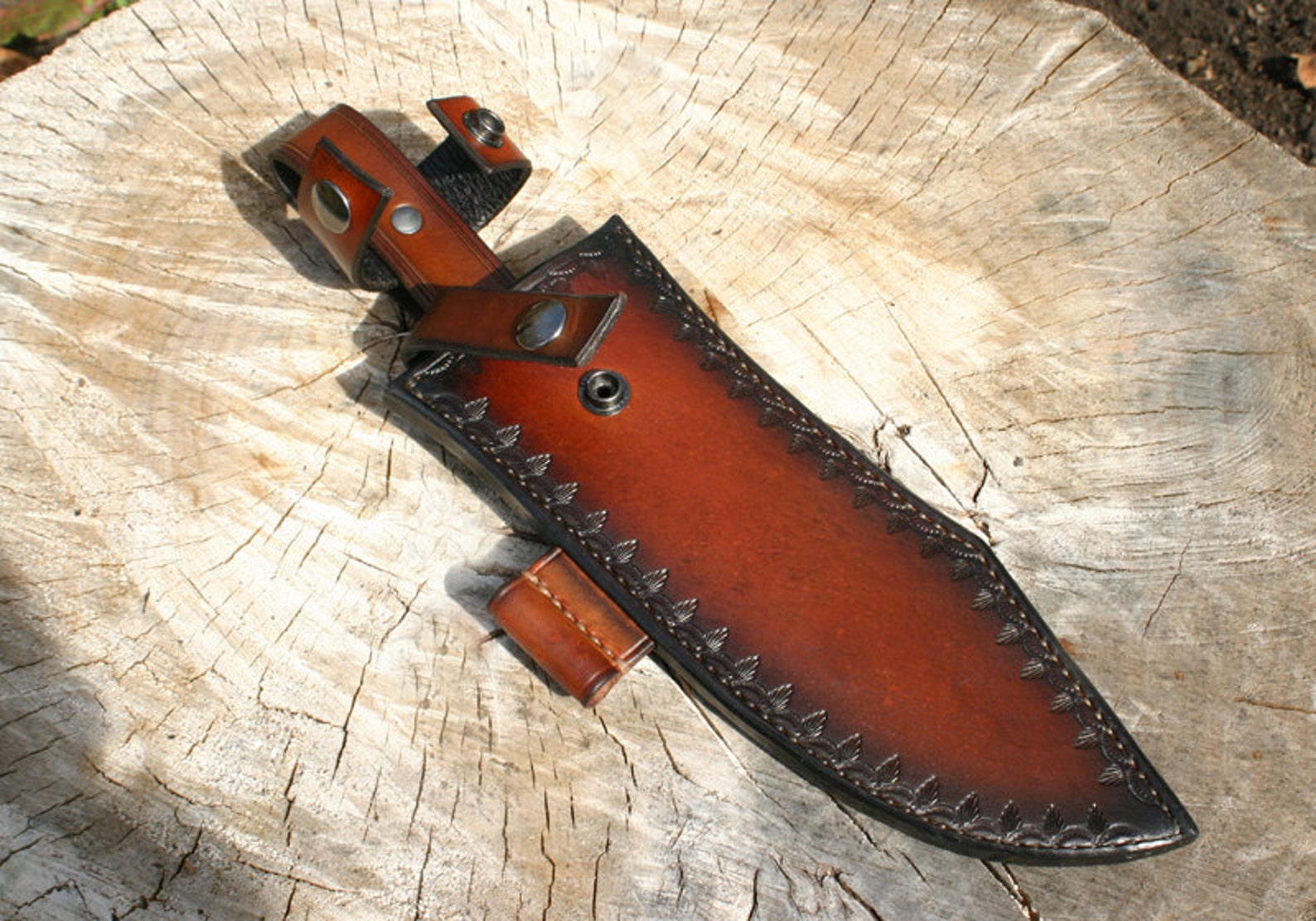 Custom Tooled Leather Knife Sheath for Condor Hudson Bay Knife ...