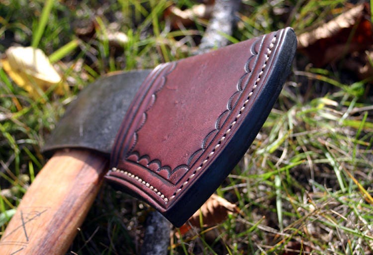Leather Axe Sheath / Universal Fit Will Custom Size to Any Axe - Etsy
