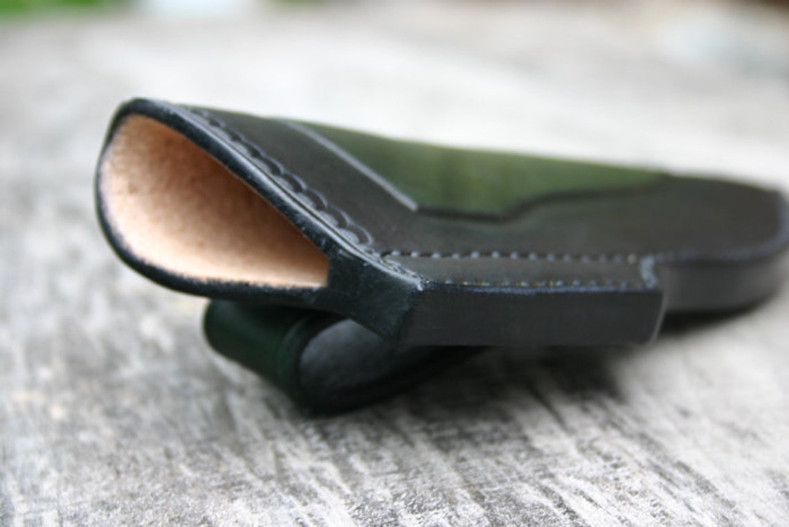 Bushcraft Leather Knife Sheath Black And Green Leather Knife | Etsy