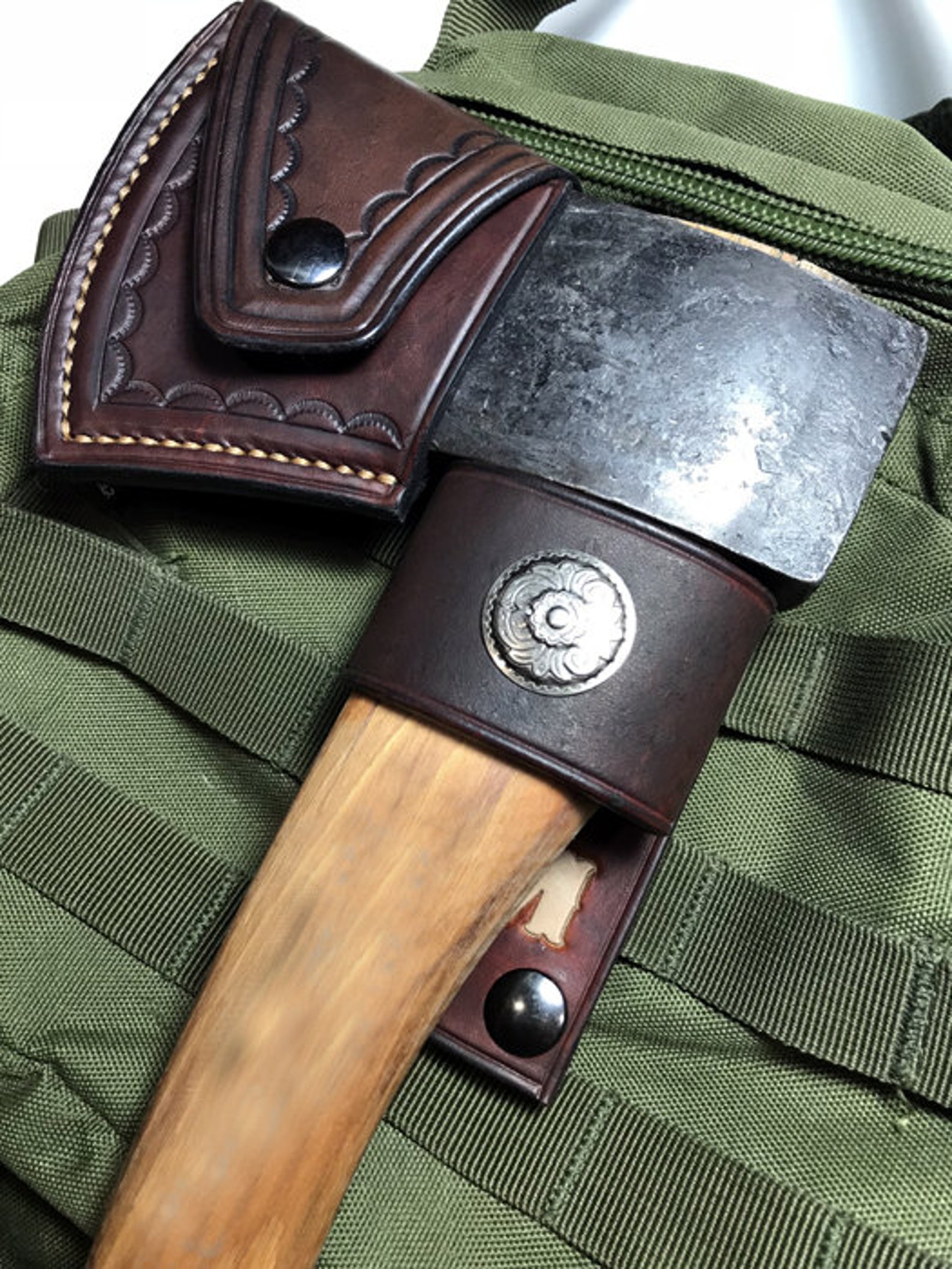 Axe and Hatchet Loop With Molle Attachment / Durable Leather Axe Holder ...