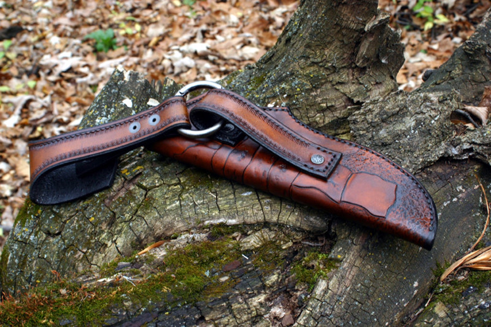 Bushcraft Leather Knife Sheath / Quality Leather Knife Sheath Tan ...