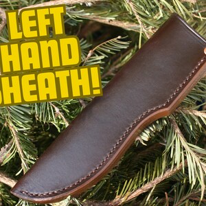 Left Handed Knife Sheath Brown Leather Brand New Handcrafted Knife ...