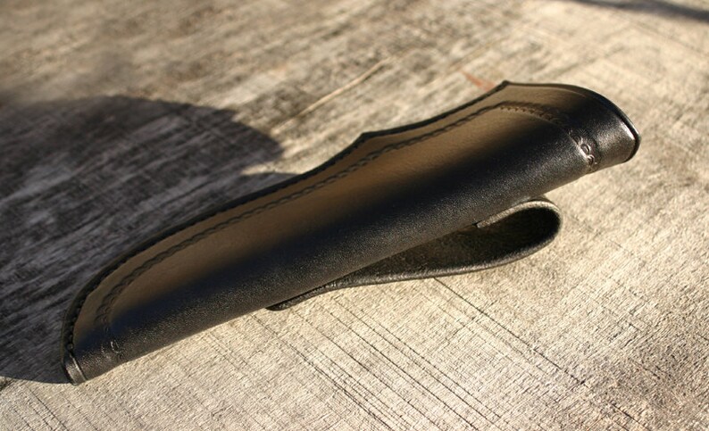 Black Leather Knife Sheath / Black Leather Bushcraft Custom Knife ...