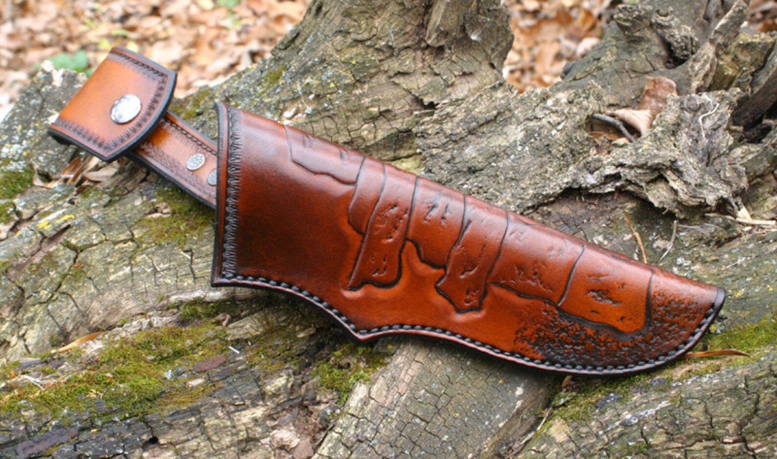 Bushcraft Leather Knife Sheath / Quality Leather Knife Sheath Tan ...