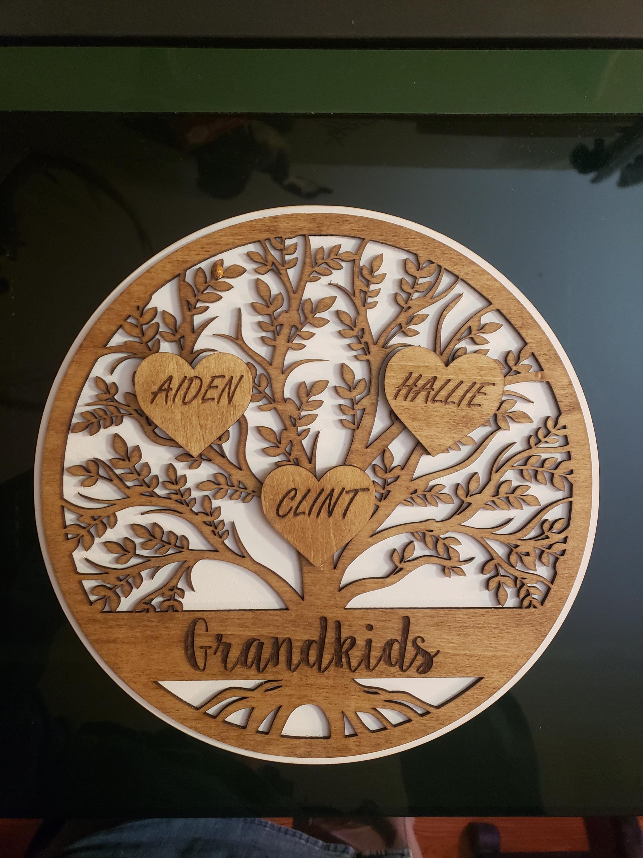 Family Tree Wooden Round Wall Hanging - Etsy