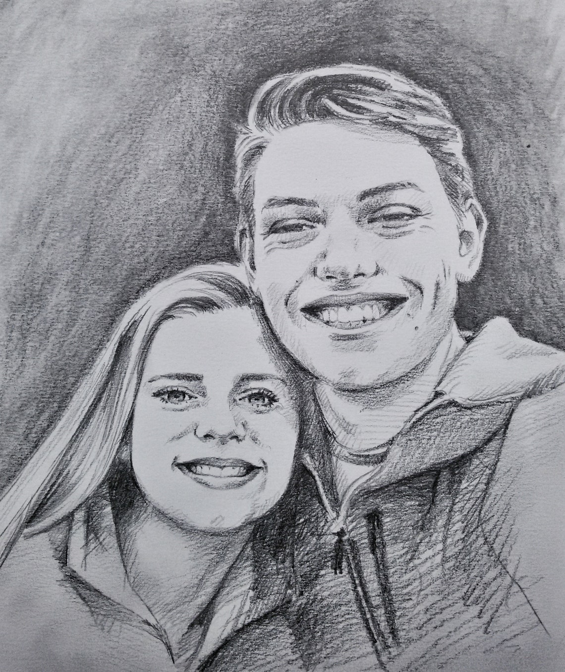 Custom Portrait Drawing, Portrait Drawing, Pencil Portrait, Pencil ...