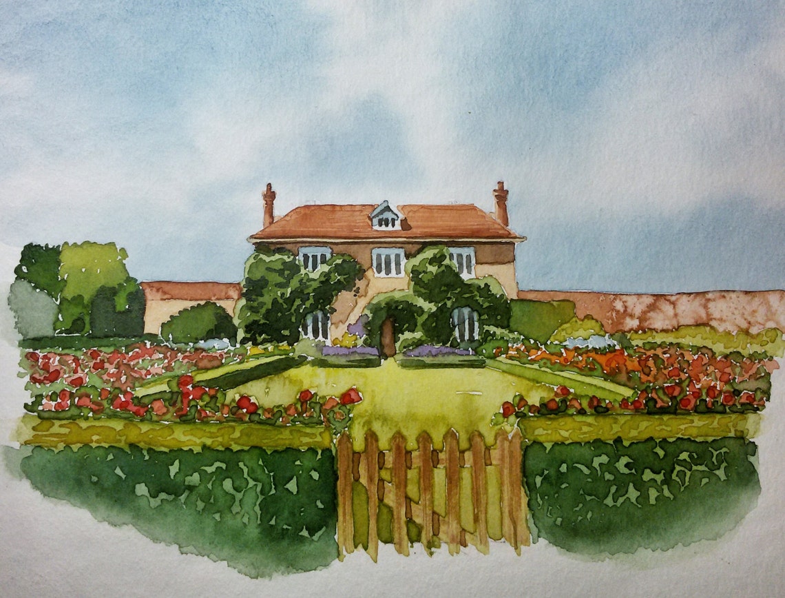 Custom Watercolor House Portrait-original Hand Painted - Etsy