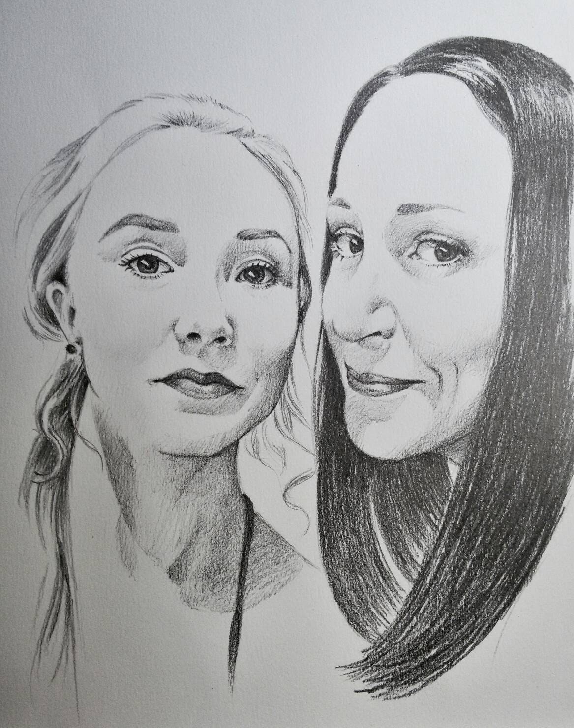 Custom Portrait Drawing, Portrait Drawing, Pencil Portrait, Pencil ...