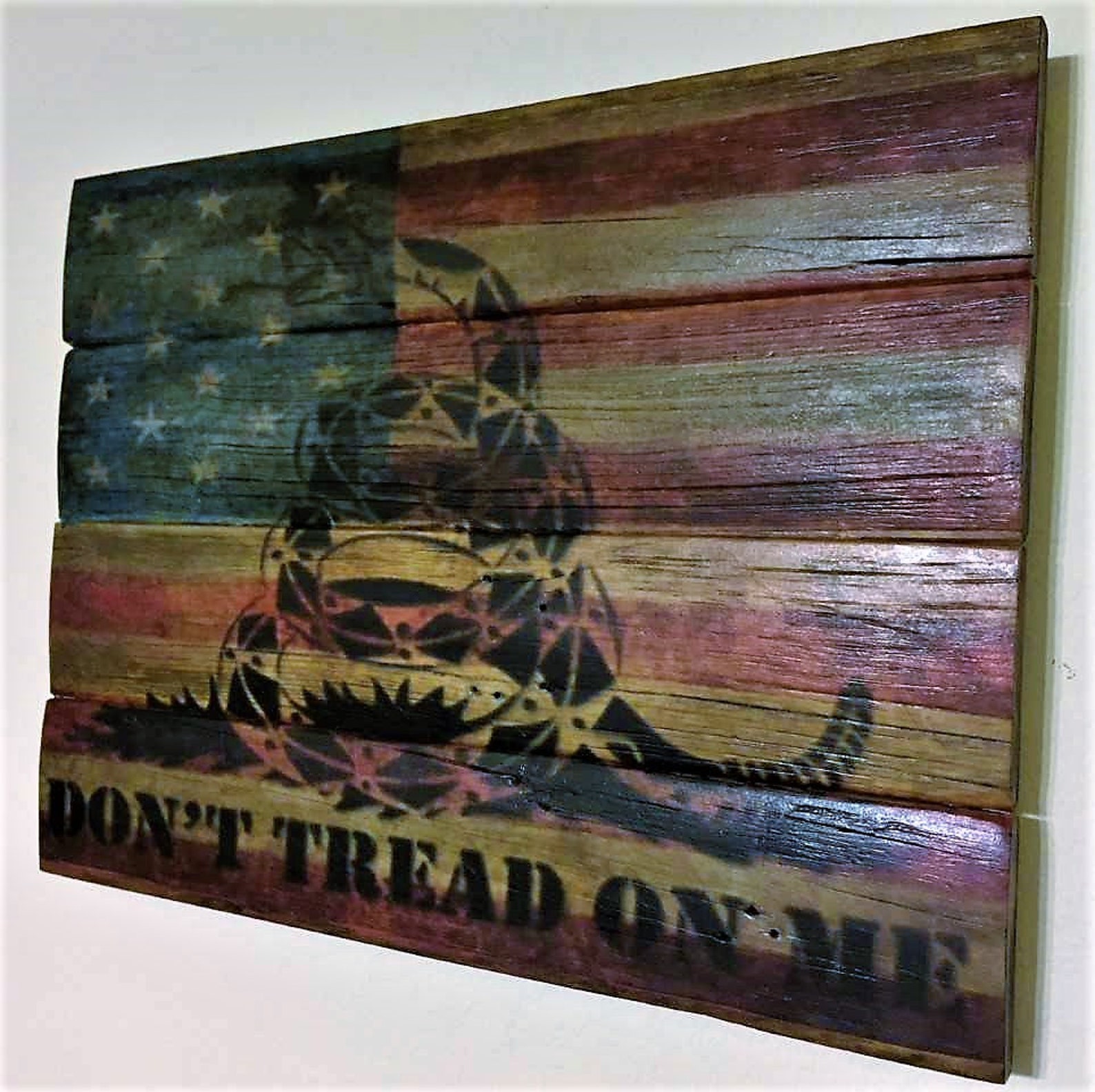 Don't Tread on Me Reclaimed Wood Sign Depicting - Etsy