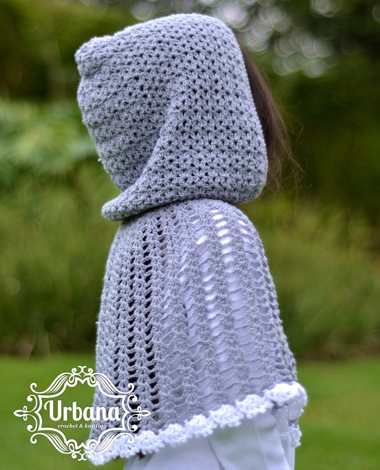 CAPE CROCHET PATTERN - Bright Pearl Hooded Cape (toddler, Child, Adult ...