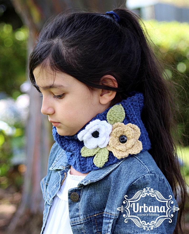 CROCHET COWL PATTERN Spring Blooming Headband / Neckwarmer - Etsy