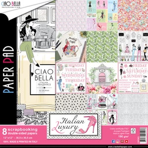 ITALIAN LUXURY Collection Scrapbooking 12x12 Paper Pad by Ciao - Etsy