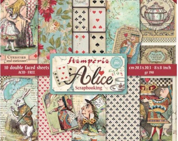ALICE by Stamperia, 10 Sheets Double-sided 8X8 Paper Pad - Etsy
