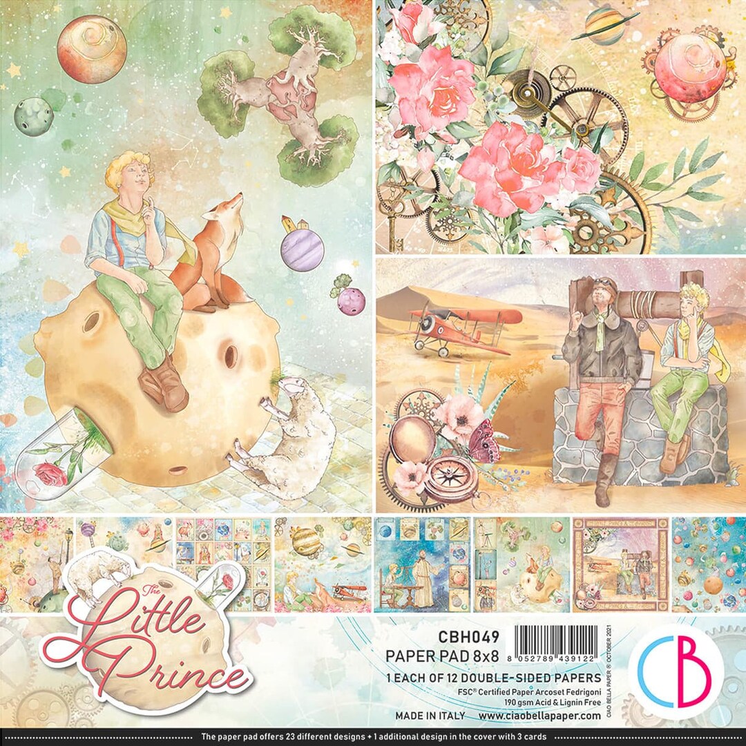 THE LITTLE PRINCE Collection Scrapbooking 8X8 Paper Pad by Ciao Bella ...