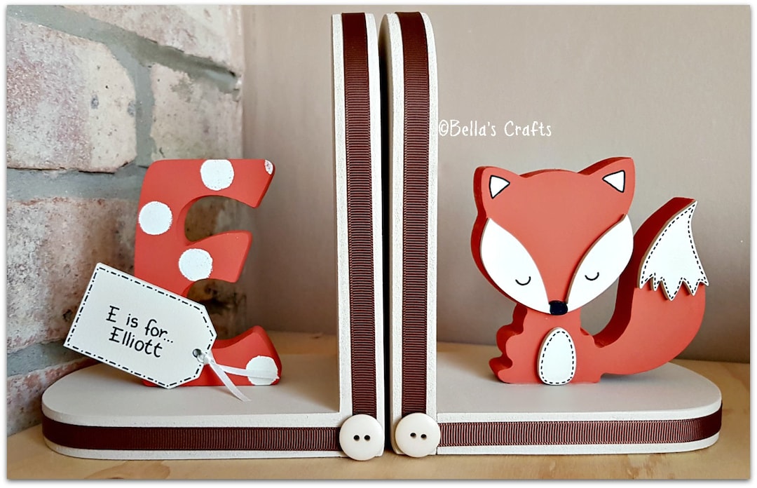 Personalised Fox Bookends for Kids - Etsy