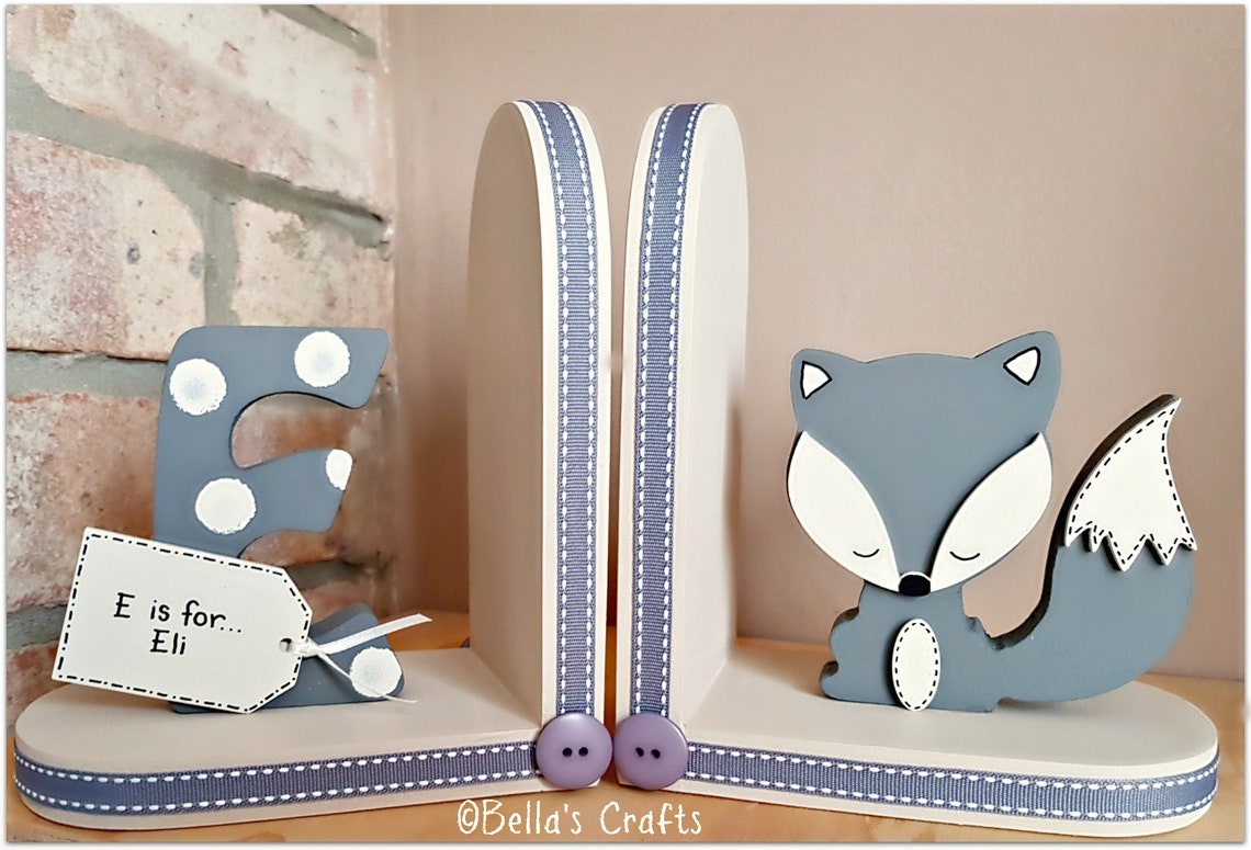 Personalised Fox Bookends for Kids - Etsy UK