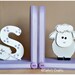 Personalised Sheep Bookends for Children, Nursery Decor, Lamb Bookends ...