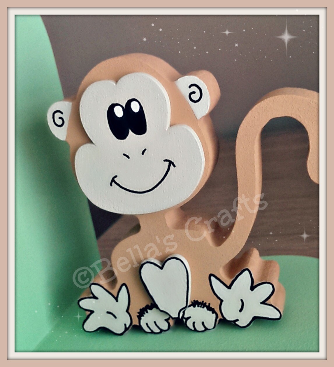 Personalised Monkey Bookends for children. Set of 2 bookends | Etsy