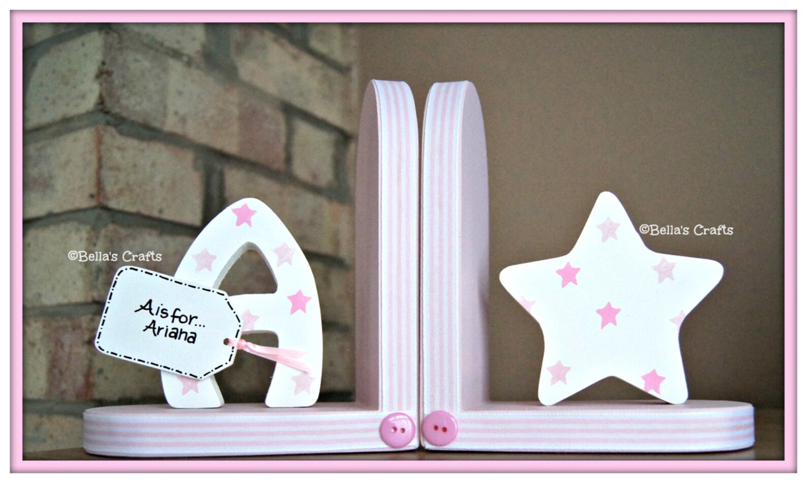 Personalised Star Bookends With Initial for Children. - Etsy UK