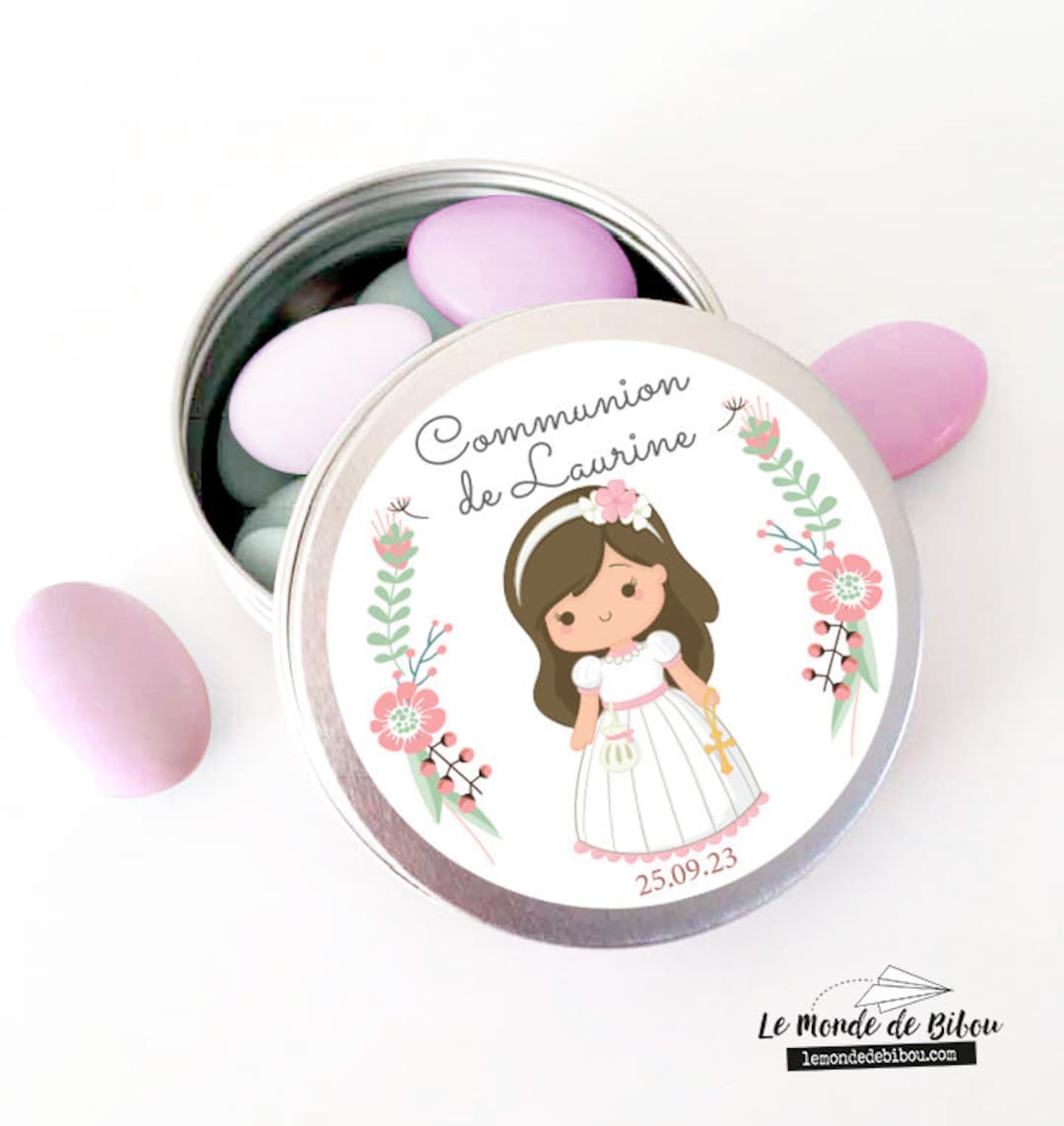 Personalized Communion Theme Candy Box Guest Gifts Sugared Almonds ...