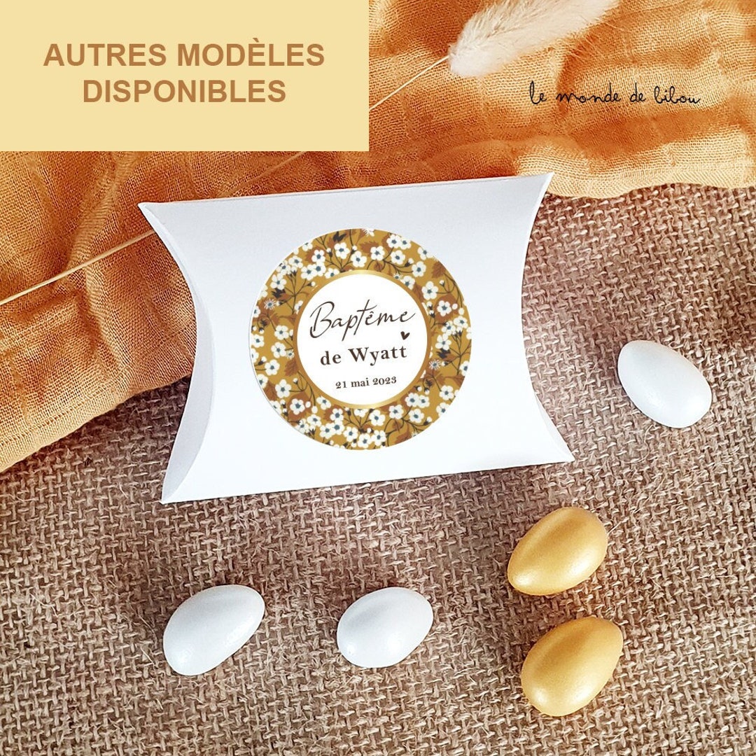 Personalized Cardboard Dragee Box Liberty Caramel and Blue Theme ...