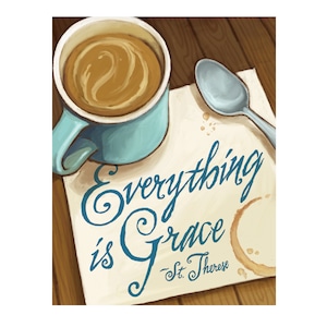 Set of 4 Saint Therese of Lisieux, "everything is Grace" Note Cards ...