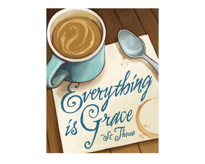 Set of 4 Saint Therese of Lisieux, "everything is Grace" Note Cards ...