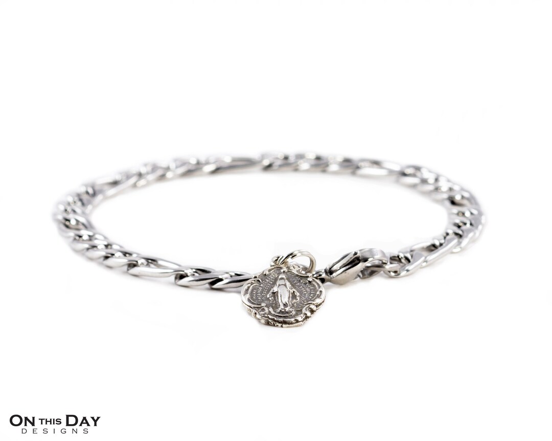 Stainless Steel With Sterling Silver Miraculous Medal Consecration ...