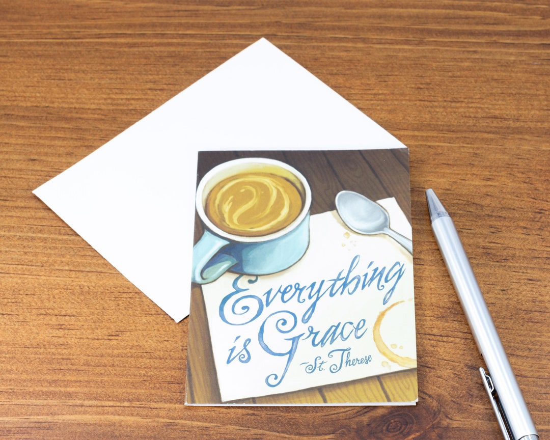 Set of 4 Saint Therese of Lisieux, "everything is Grace" Note Cards ...