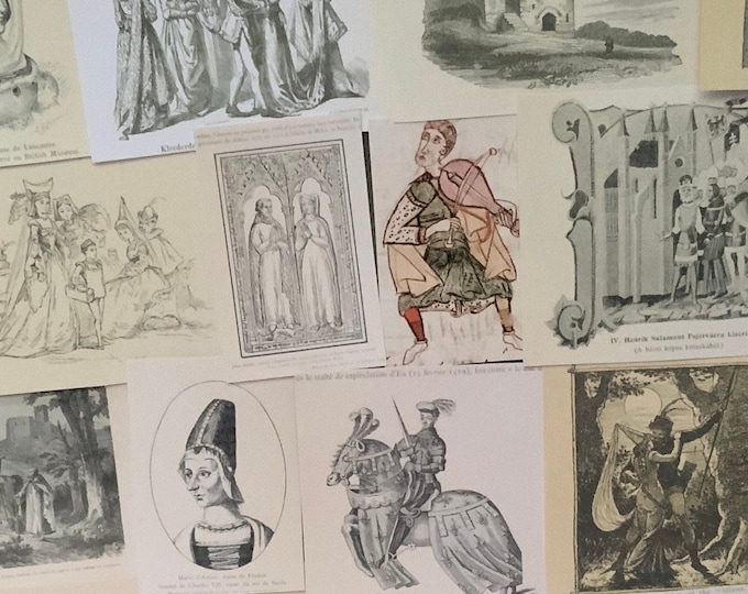 24 Piece Medieval Theme Vintage Paper Pack Scrapbooking Ephemera Junk ...