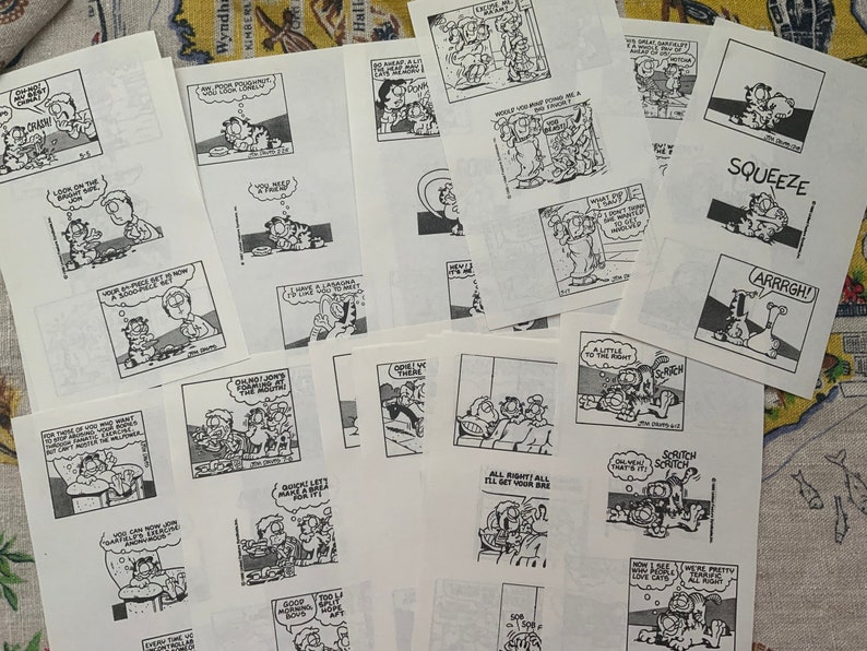15 Pages of Garfield Comics Vintage Paper Pack - Jim Davis - Vintage ...