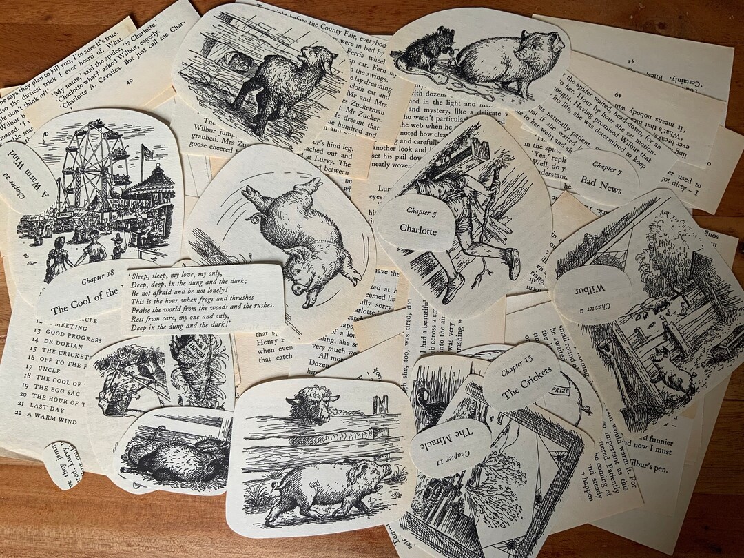 58 Piece Charlottes Web Paper Pack Scrapbooking Ephemera Junk Journal ...