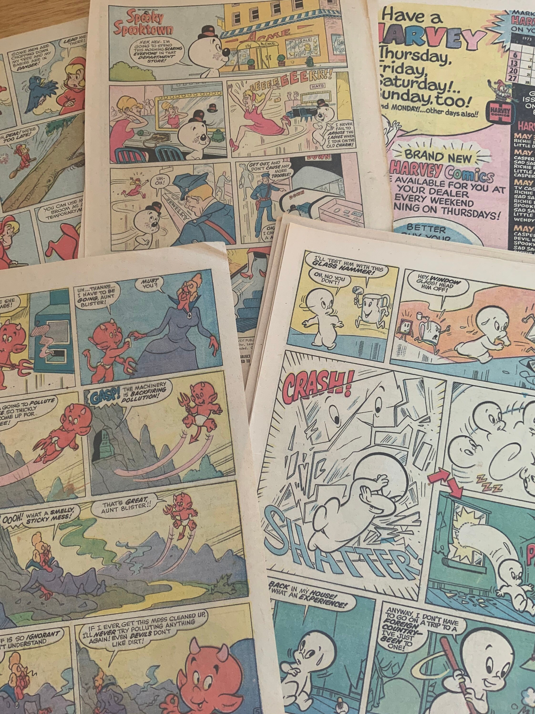 20 Page Casper & Wendy + More Vintage Comics Paper Pack - Scrapbooking ...
