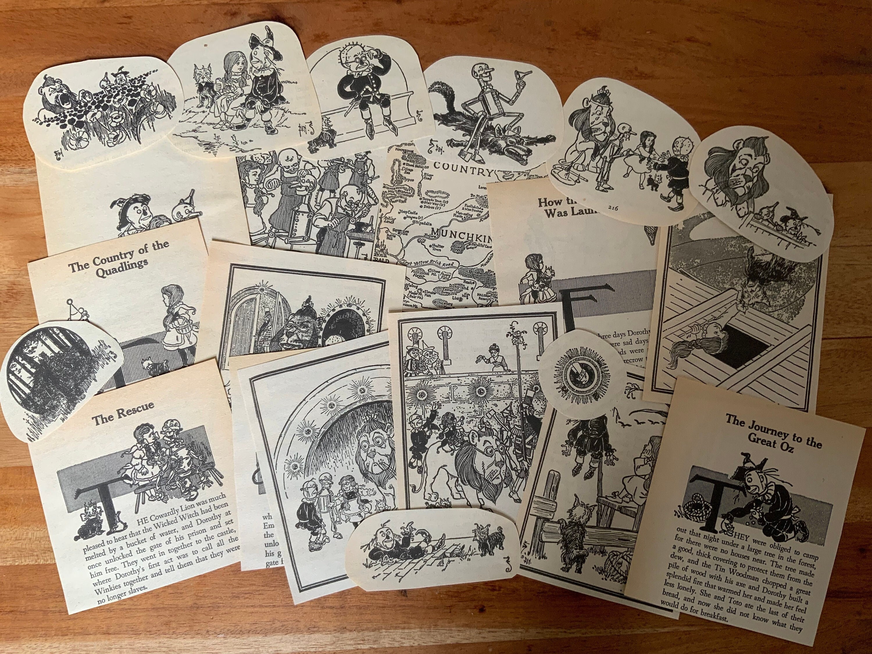 22 Piece the Wizard of Oz Paper Pack Scrapbooking Ephemera Junk Journal ...