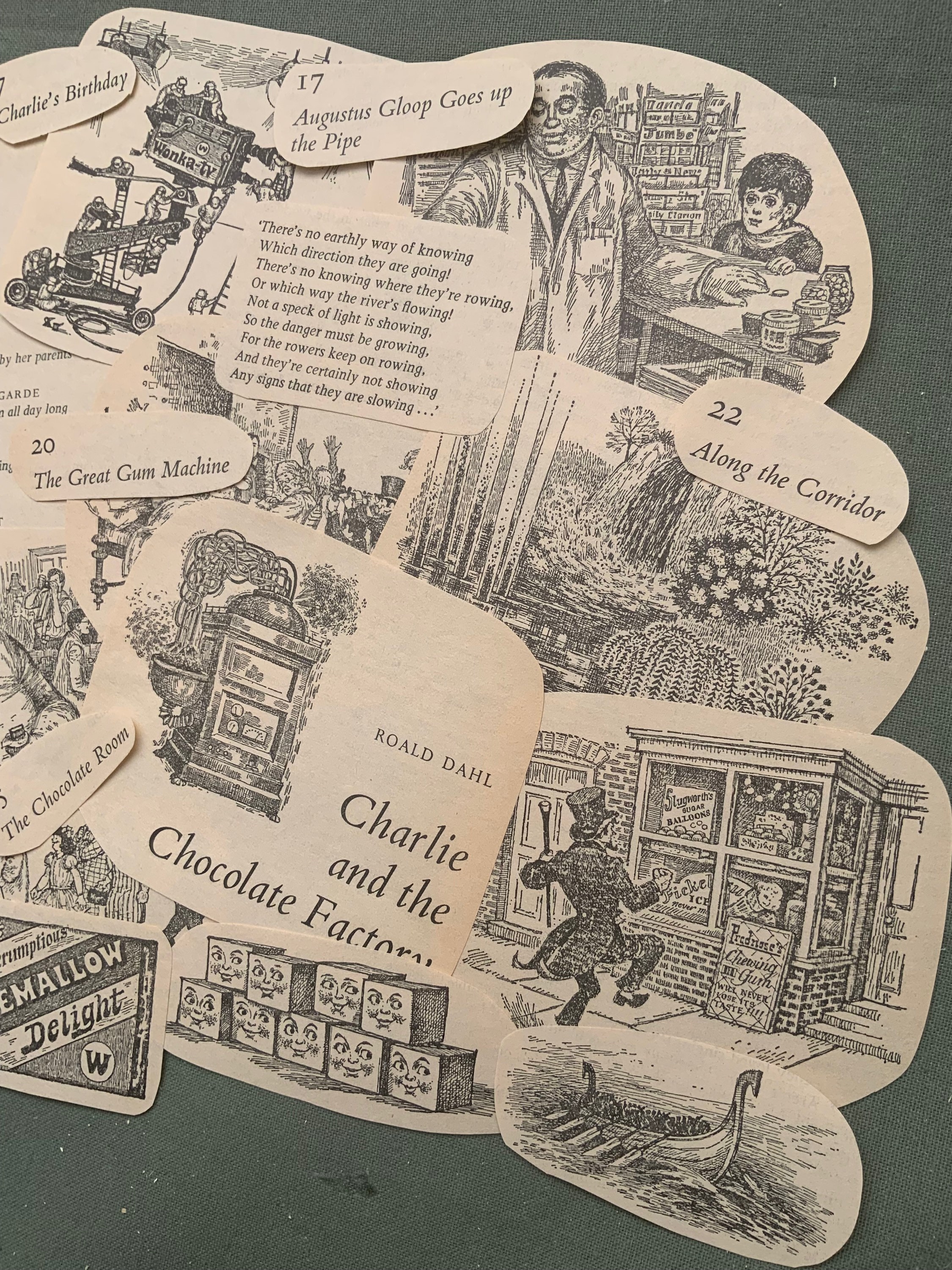 Roald Dahls Charlie and the Chocolate Factory 25 Piece Vintage Paper ...