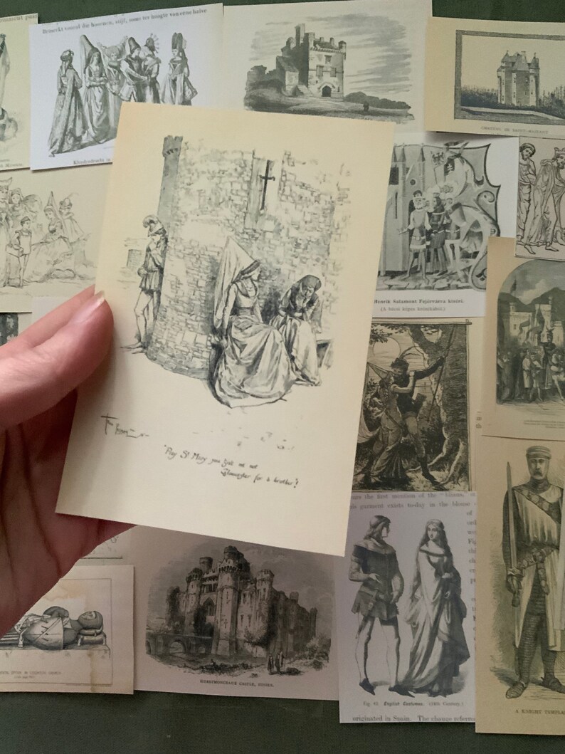 24 Piece Medieval Theme Vintage Paper Pack Scrapbooking - Etsy
